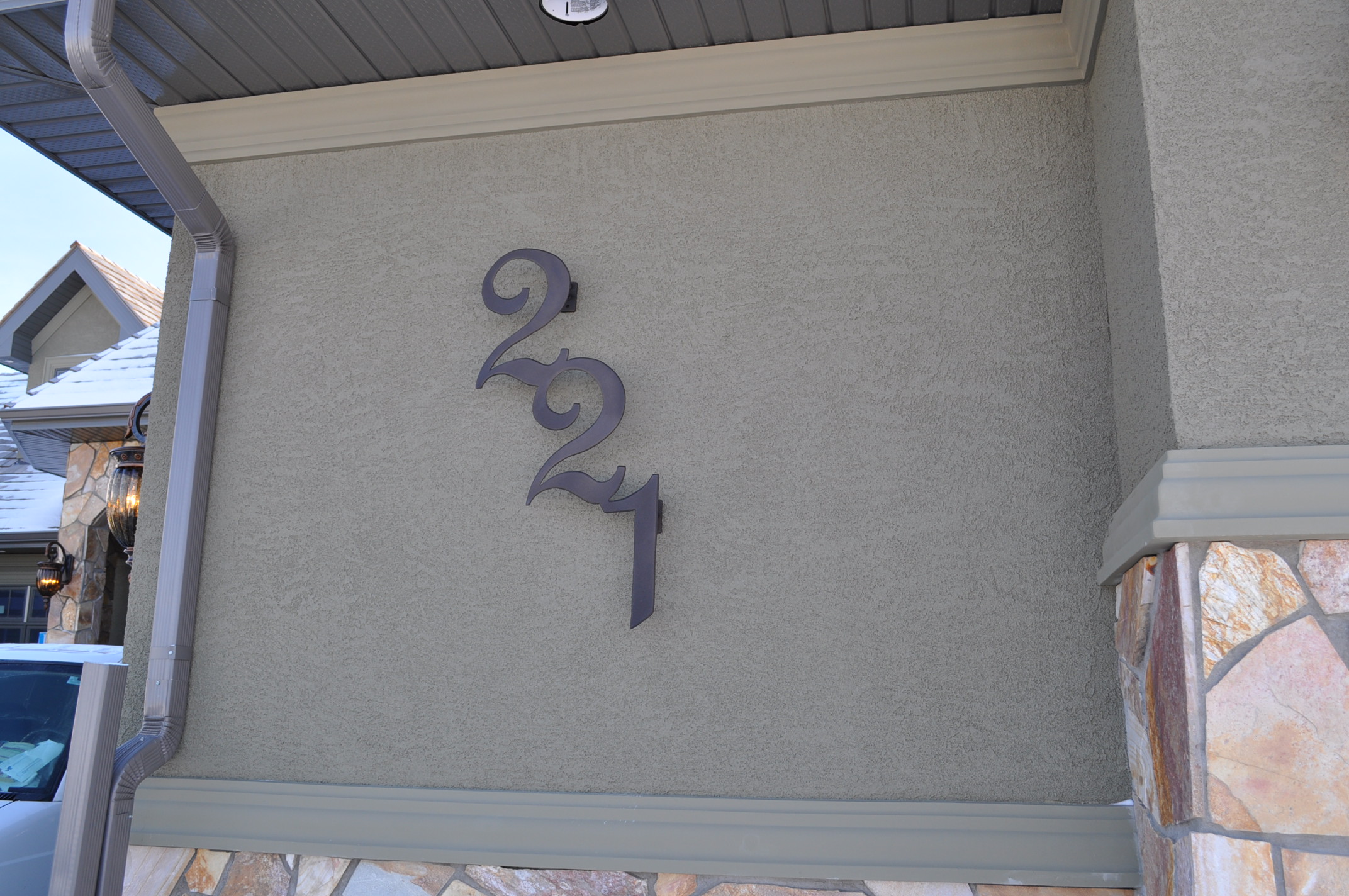 custom house numbers, iron addresses,